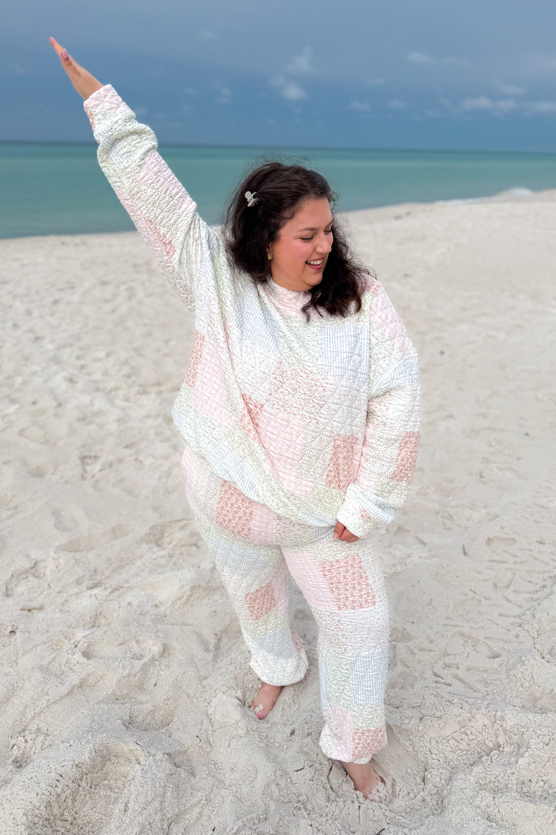 Sunkissed Coconut Quilted Pastel Joggers – The French Rose Boutique